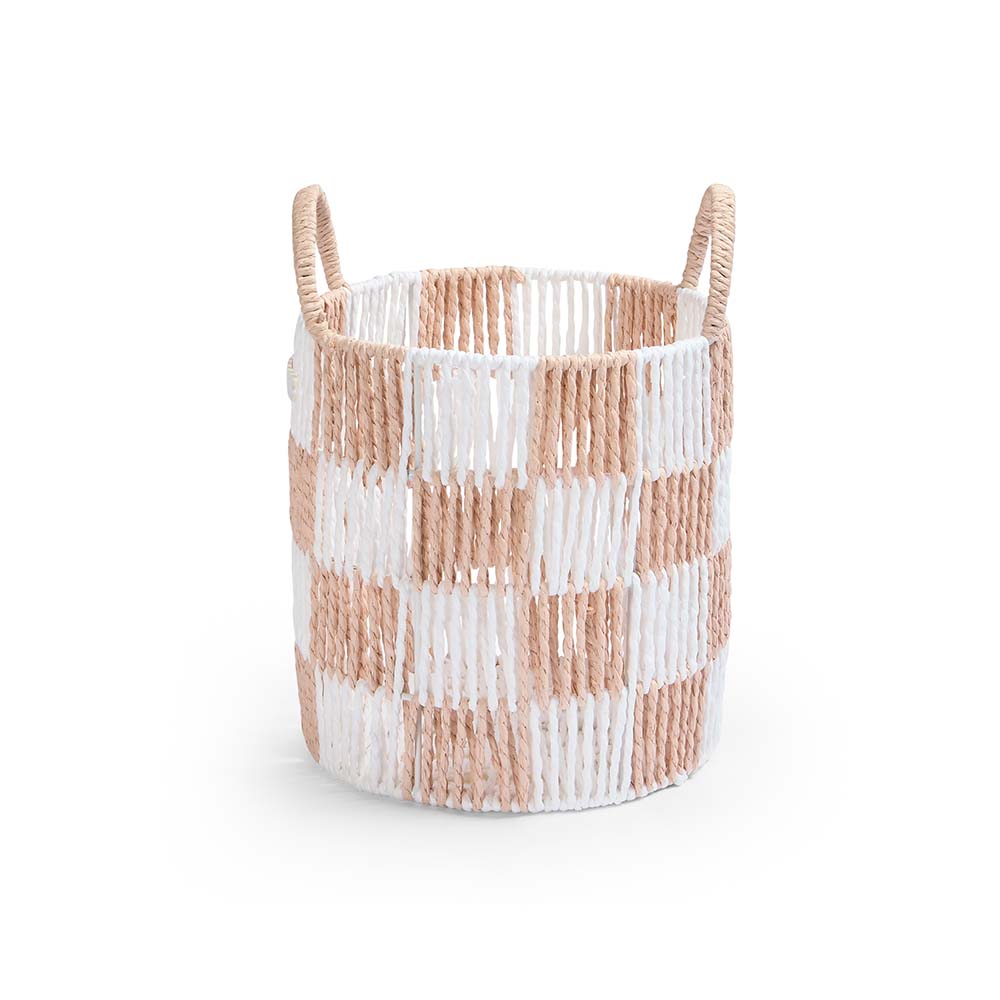 Avery Row Small Nude Checkerboard Storage Basket – Tinker & Tot